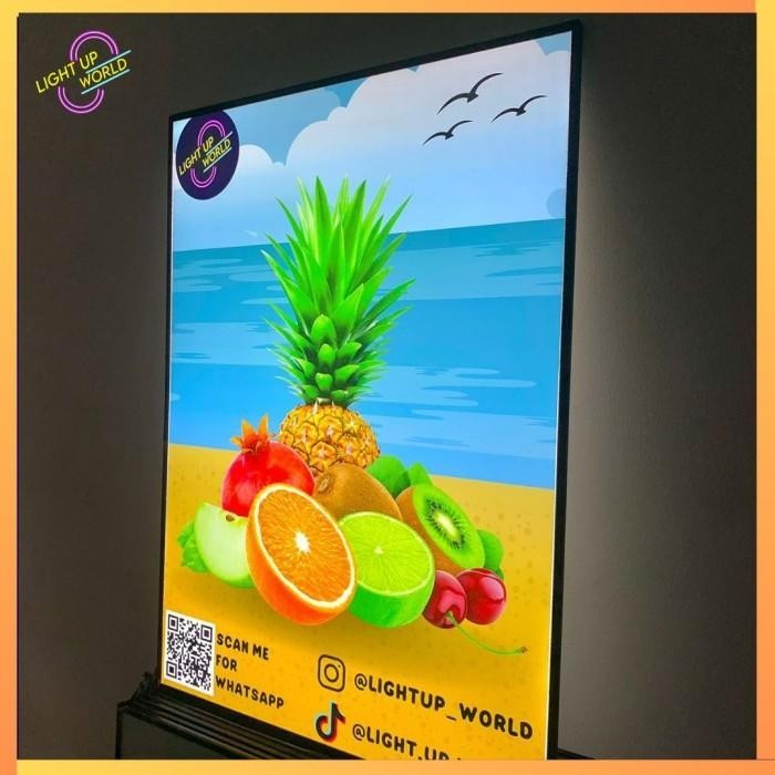 Jual Slim Light Box Menu Board Led Sign Board - A3 | Shopee Indonesia