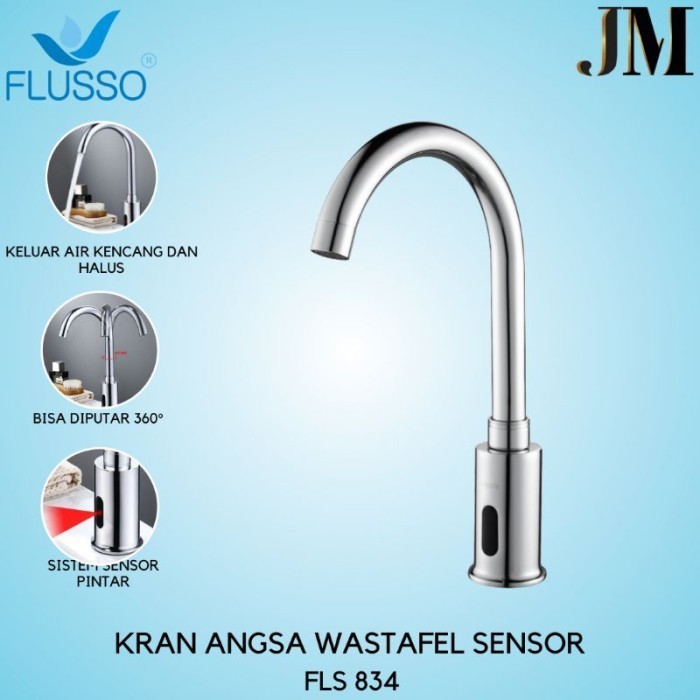 Jual Flusso Kran sensor keran Angsa Wastafel Sensor Otomatis Kran Sink ...