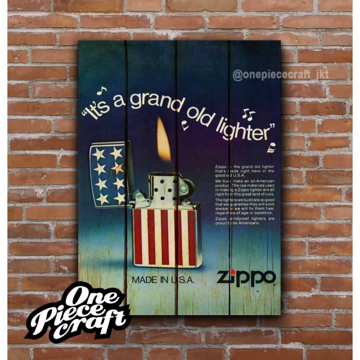 Jual POSTER KAYU TEMA ZIPPO USA JADUL | Shopee Indonesia