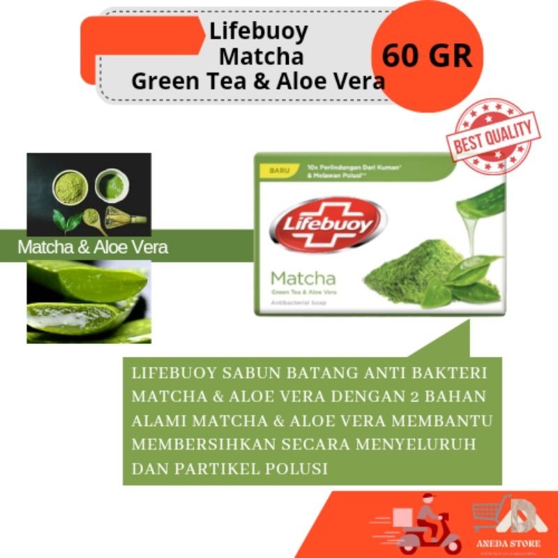 Jual Lifebuoy Matcha Green Tea & Aloe Vera Sabun Mandi Batang | 4x100 ...