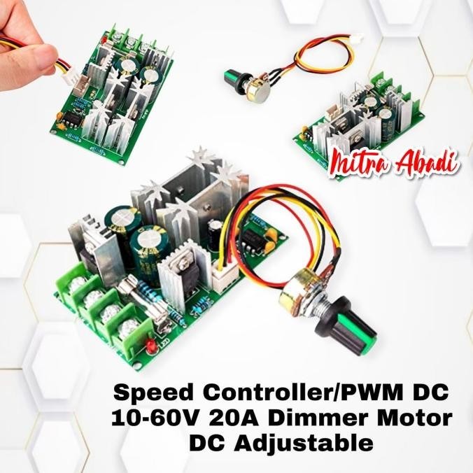 Jual Speed Controller/PWM DC 10-60V 20A Dimmer Motor DC Adjustable ...