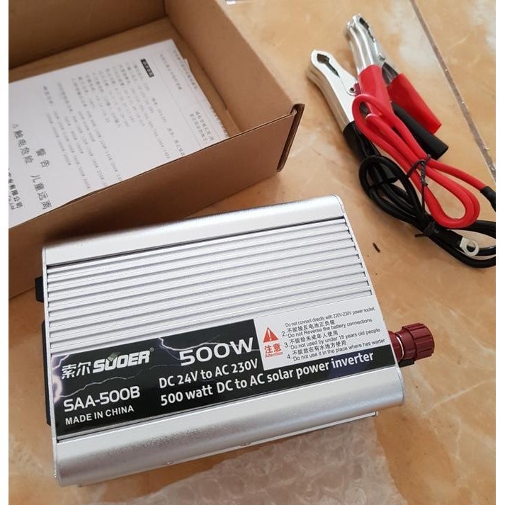 Jual BISA COD SUOER SOLAR POWER INVERTER 500 WATT 24V TO 220V CAR ...