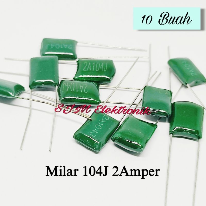 Jual Kapasitor Milar 104J 2A Capacitor mylar 104 J 2 Amper (10 pcs) | Shopee Indonesia