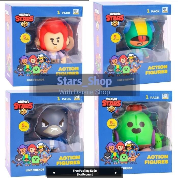 Jual BRAWL STARS ACTION FIGURE LINE FRIENDS COLT LEON CROW SPIKE ...