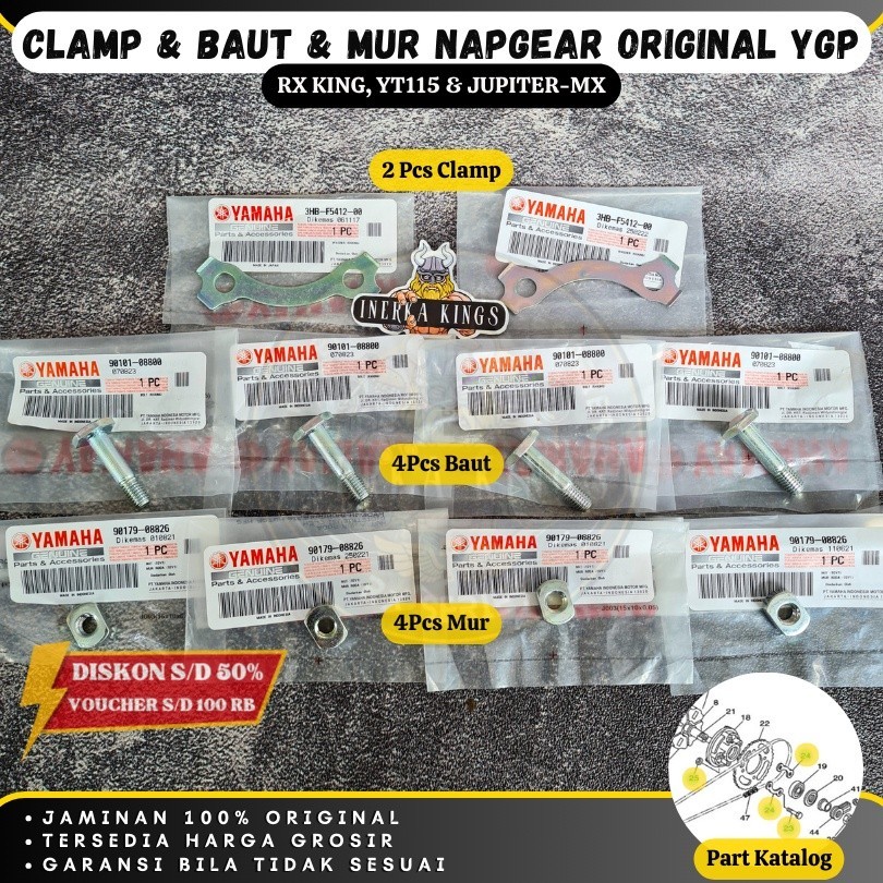 Jual Clamp Plus Mur Baut Nap Gear Full Set Rx King RXK RXS Original 3HB ...