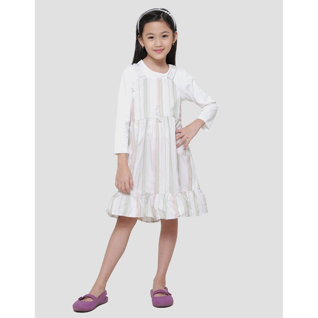 Jual Little M Woven Yarndyed 3 Midi Dress Overall Anak Perempuan ...