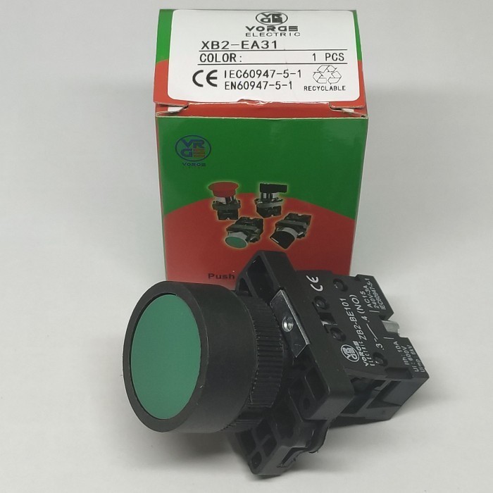Jual READY VORGE XB2-EA31 Push Button Plastic Green Hijau 1NO 22 bukan ...