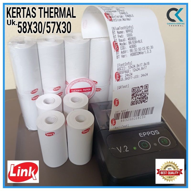 Jual KERTAS THERMAL EDC LOGO LINK 58X30/57X30 PAKET 10 ROLL/1 PACK ...