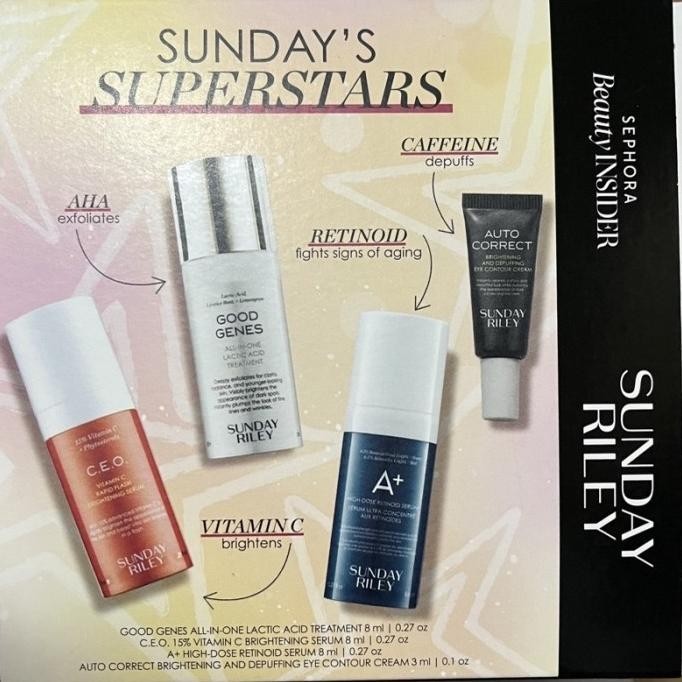 Jual Sunday Riley Superstars Set Autocorrect Good Genes CEO serum A+ ...