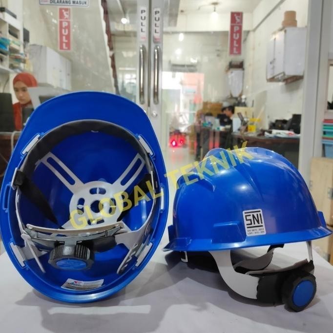 Jual New ENZO Helm Proyek Kilap Model Putar Fast Track Safety - Biru ...