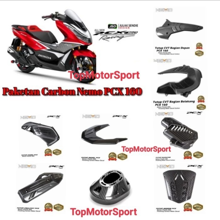 Jual Paket Variasi Motor Honda Pcx-160 Full Body Carbon Original NEMO ...