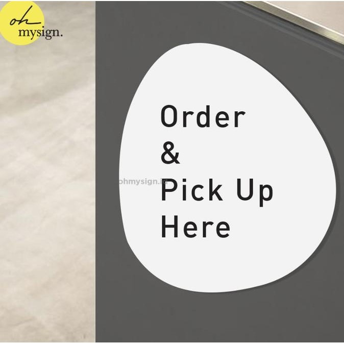 Jual Tulisan Order & Pick Up Here Akrilik Tempel Dinding Papan Sign ...