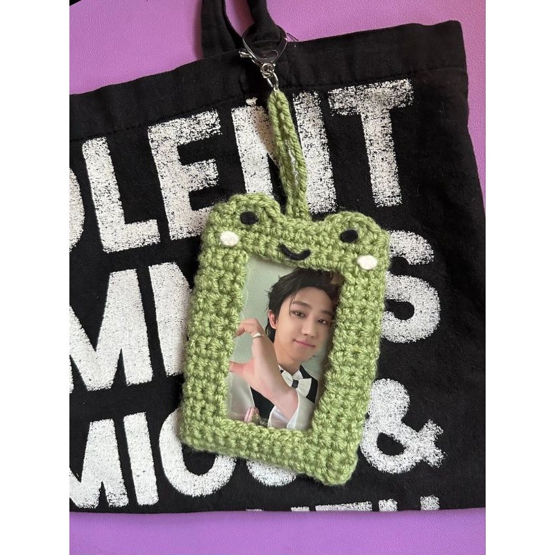 Jual Frog Svt KPOP PC Photocard Holder Crochet ID Card Lanyard Holder ...