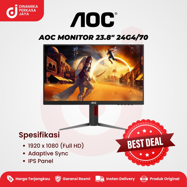 Jual AOC MONITOR IPS 24 24G4 Full Ergonomic 180Hz 1ms Full HD Adaptive-Sync Game Mode HDR10 ...