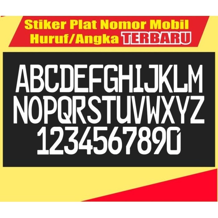 Jual Stiker Cutting Sticker Plat Nomor Nomer Mobil Font Huruf Angka ...