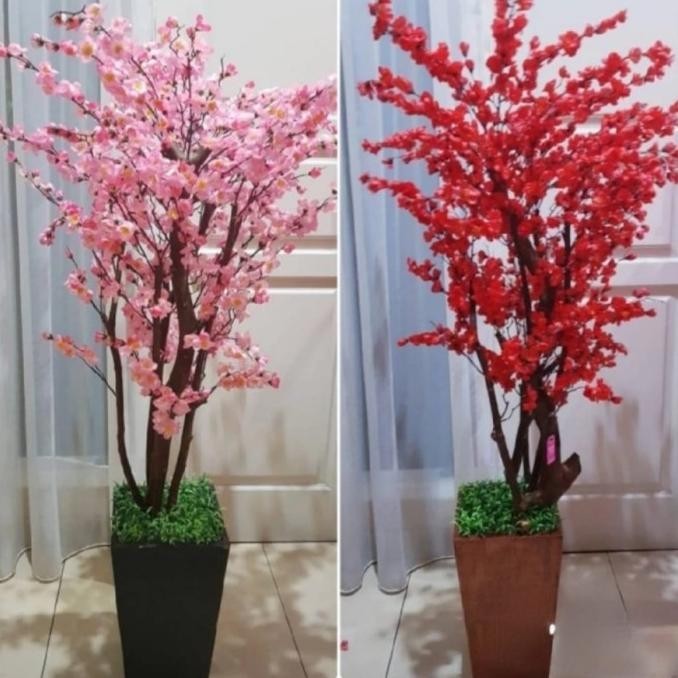 Jual Pohon Bunga Mei Hua Mei Hwa Sakura Pink Besar Dekorasi Imlek ...