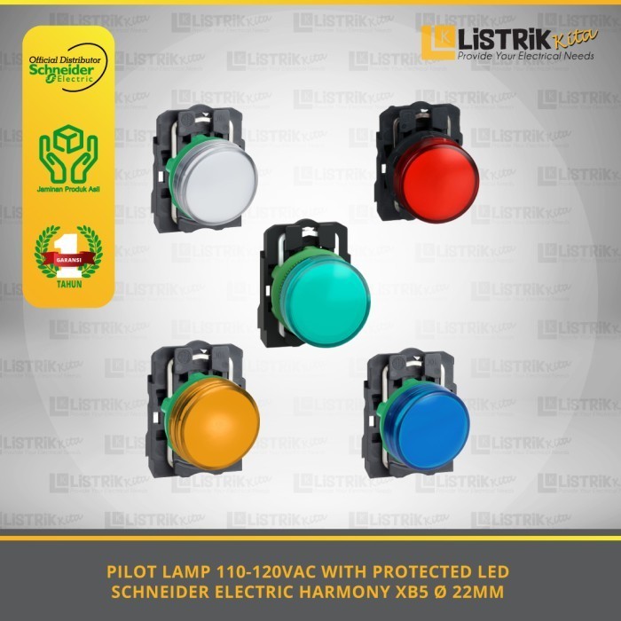 Jual Pilot Light Dia. 22mm Complete 110-120VAC With Protected LED ...