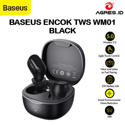 Jual BASEUS ENCOK TWS WM01 TRUE WIRELESS BLUETOOTH EARPHONE ORIGINAL ...