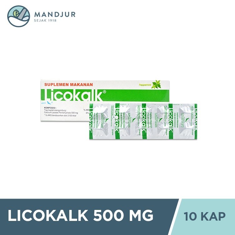 Jual Licokalk 500 mg 10 Kaplet - Suplemen Kalsium | Shopee Indonesia