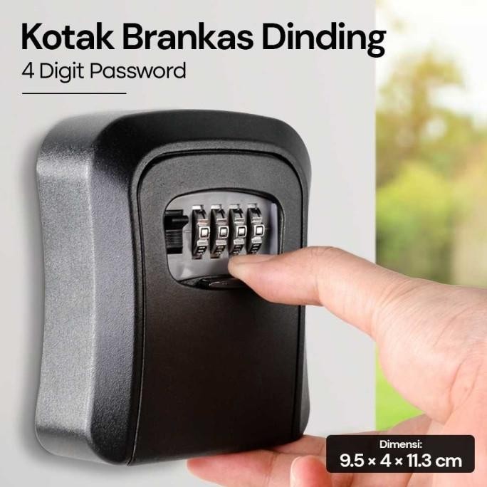 Jual Kotak Kunci Brankas Mini Dinding Key Stora Safety Box 4 Digit ...