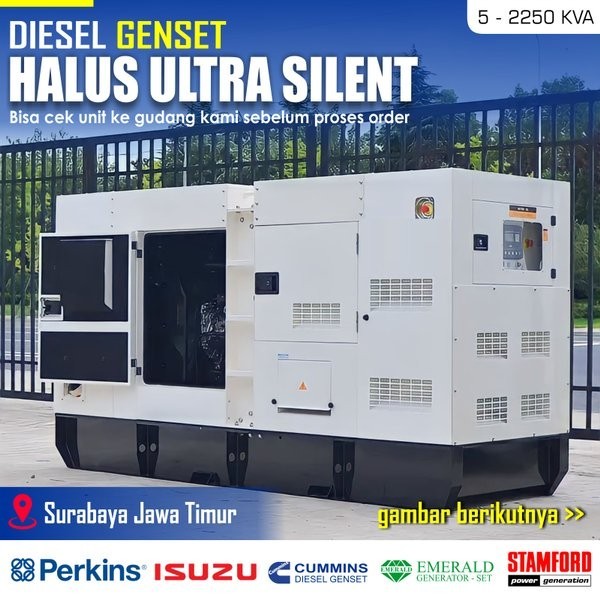 Jual GENSET SILENT MURAH 60 Kva - Perkins Cummins Isuzu Emerald ULTRA SILENT | Shopee Indonesia