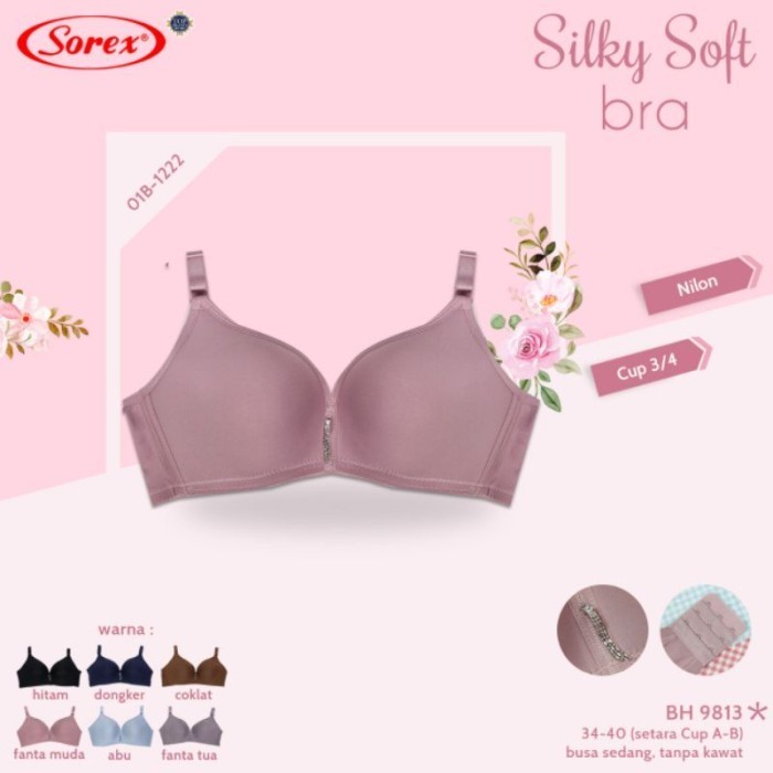 Jual Bra Sorex BH Cup Besar Tanpa Kawat Kait 3 Silky Soft -14A | Shopee ...