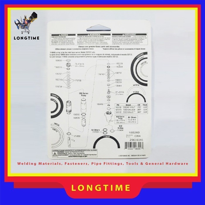 Jual Graco 18B260 Pump Repair Kit 244194 Airless Spray Gun graco ...