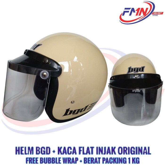 Jual Helm Retro Bgd List + Kaca Flat Injak Original | Shopee Indonesia