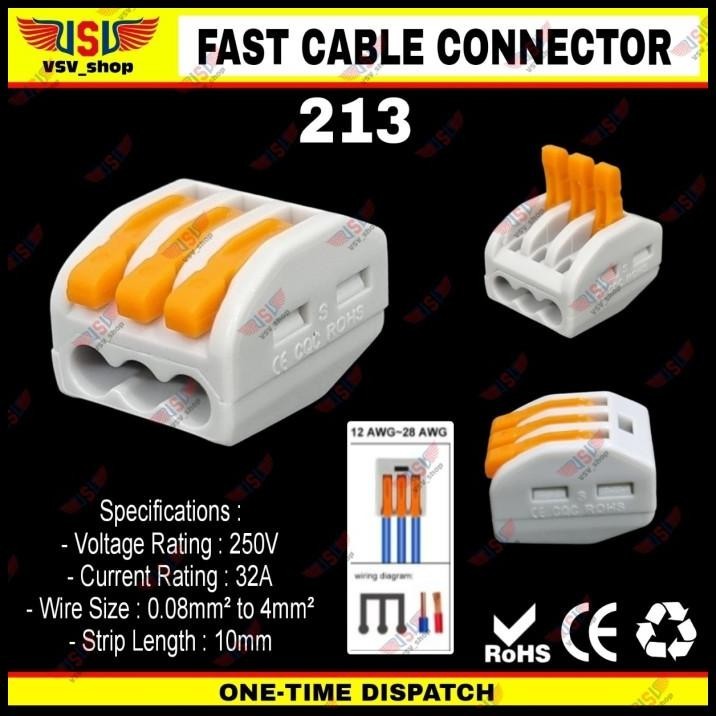 Jual Sambungan Kabel Listik Konektor Wago Terminal 3 Pin Penyambung Kabel | Shopee Indonesia