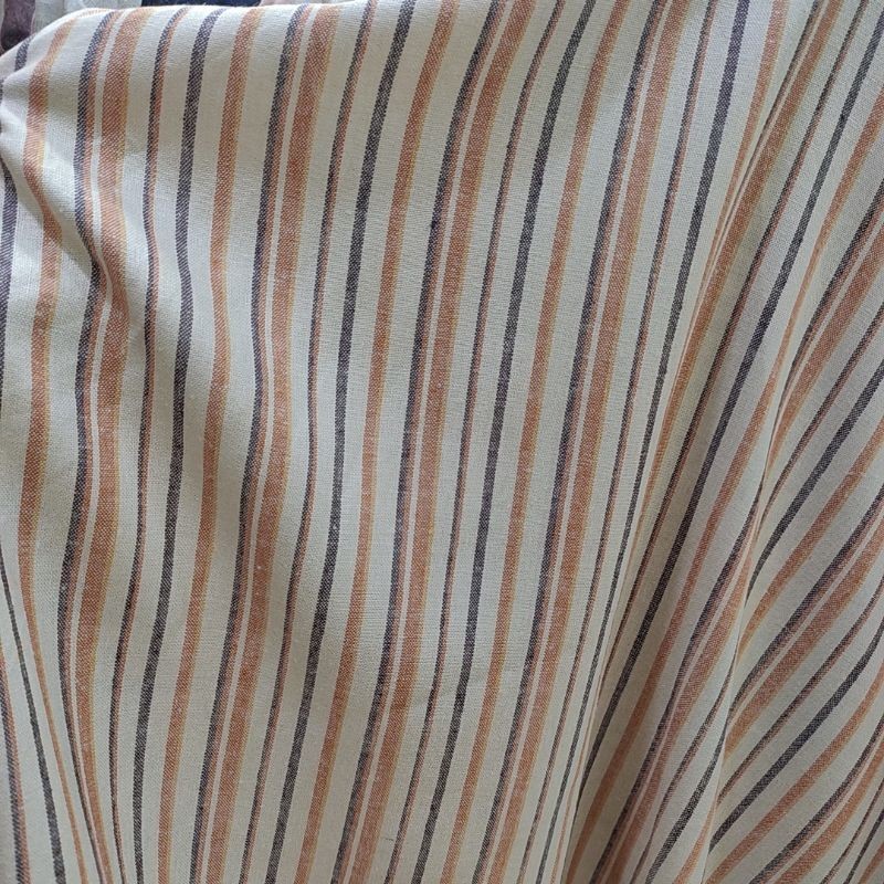 Jual bahan kain katun linen motif salur / kain linen / kain salur,harga per 1 M ( satu meter ...