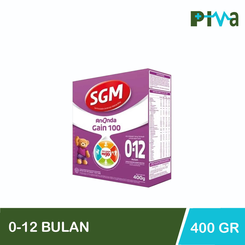 Jual SGM Ananda Gain 100 400 gr 0-12 Bulan Susu Formula 400 gr | Shopee ...