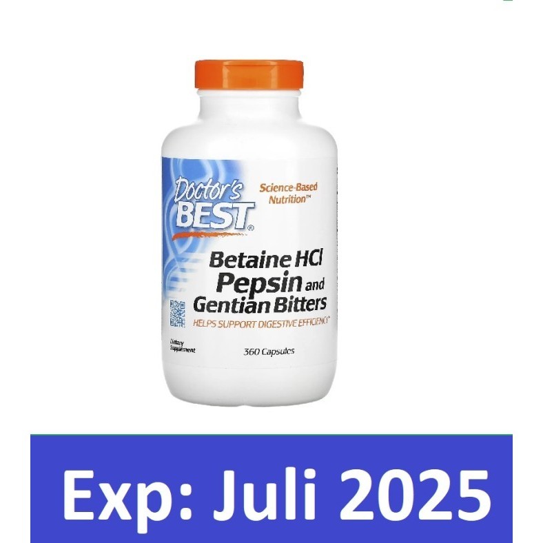 Jual Doctor'S Best, Betaine Hcl, Pepsin And Gentian Bitters, 360 ...