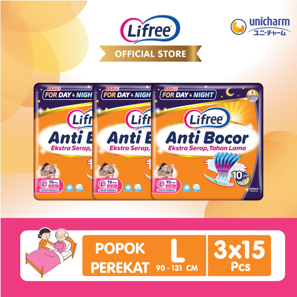 Jual Lifree Popok Dewasa Perekat - L 15 - 3 Packs | Shopee Indonesia