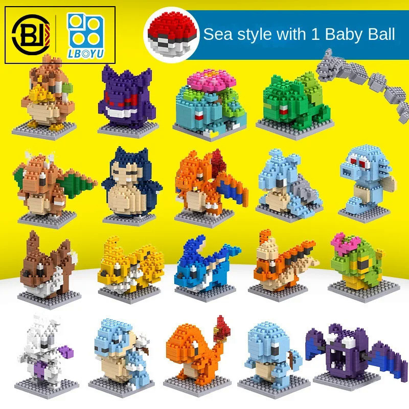 Jual Pokemon Blocks Small Cartoon Mini Building Block Pikachu Charizard ...