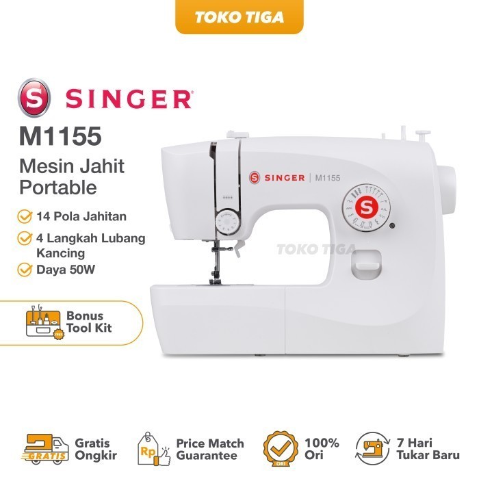 Jual Mesin Jahit Singer M-1155 / M1155 Portable Multifungsi Low Watt ...