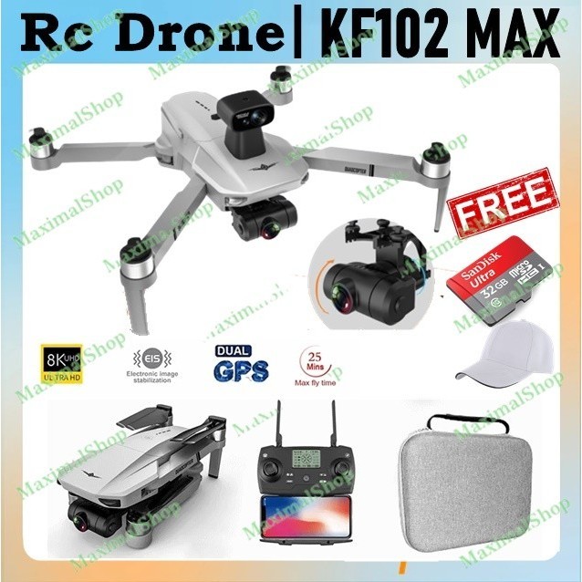 Jual KF102 Max 4K 2 Axis EIS Drone Dual Camera 5G Wifi Sensor Anti ...