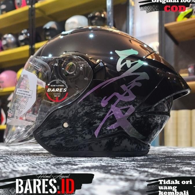 Jual Helm NHK R1 Max Kanji Black Pearl Double Visor | Shopee Indonesia