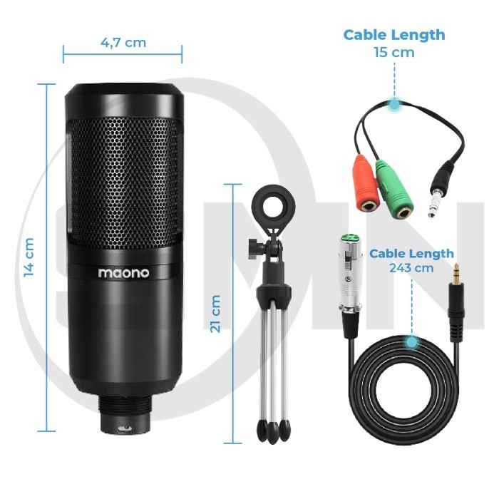 Jual Mic Maono Au-Pm360Tr Condenser Xlr Plus Stand Kit Recording Mic | Shopee Indonesia