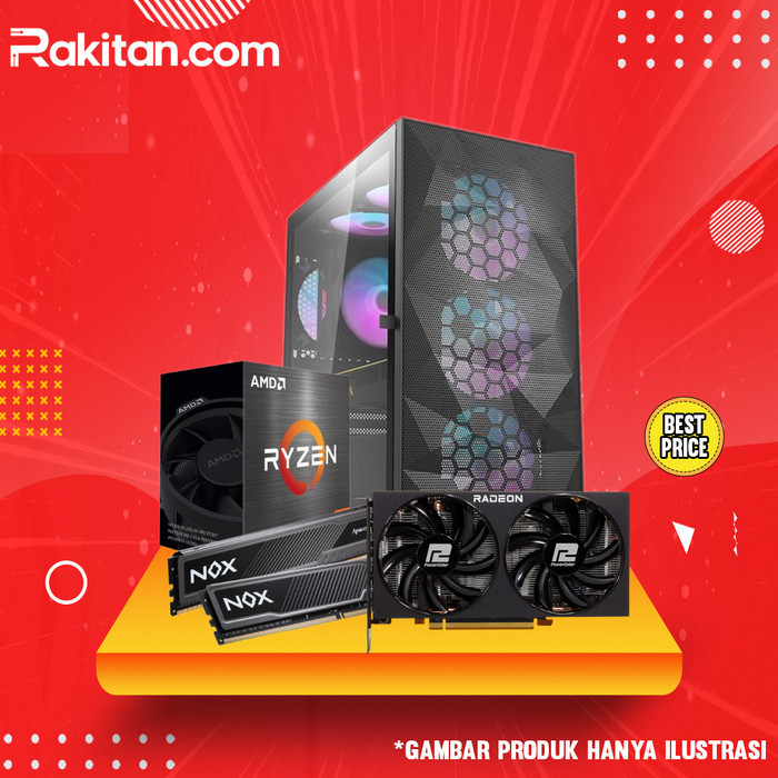Jual Paket Pc Rakitan Komputer Gaming Ryzen 5 Ram 16Gb Ssd 500Gb Rx 6600 | Shopee Indonesia