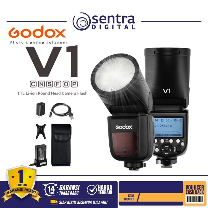 Jual Godox Speedlite Ttl Li-Ion Round Head Camera V1N (For Nikon ...