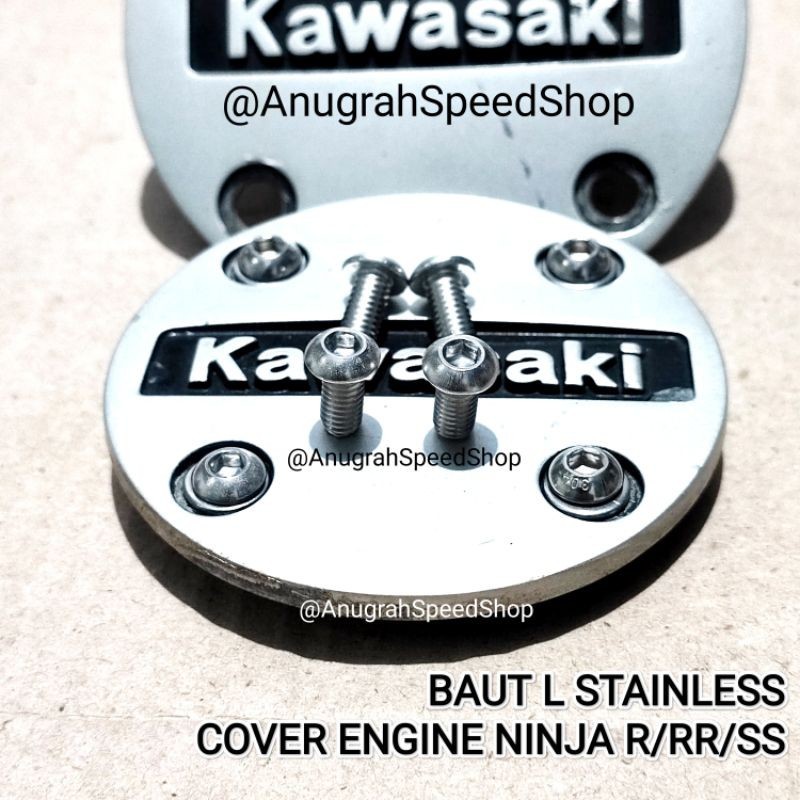 Jual BAUT L COVER BAK MESIN NINJA 150R SS RR BAUT STAINLESS COVER ...