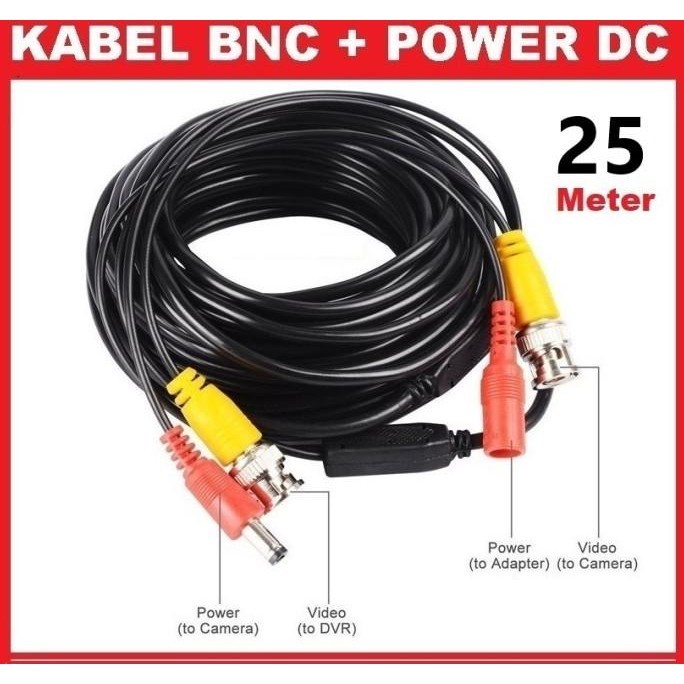 Jual Kabel Cctv 25M 25 Meter Coaxial Bnc Plus Power Berikut Jack ...
