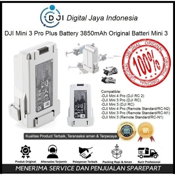Jual DJI Mini 3 Pro Plus Battery 3850mAh Original for Dji Mini 4/3 ...