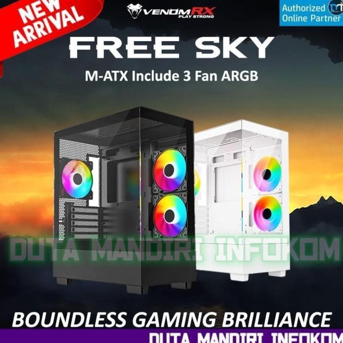 Jual VENOMRX FREE SKY - TEMPERED GLASS MID TOWER M-ATX GAMING CASE ...