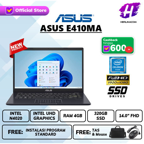 Jual Asus E410Ma Intel Celeron 4020 Ram 4Gb 320Gb Windows11+ Office 365 ...