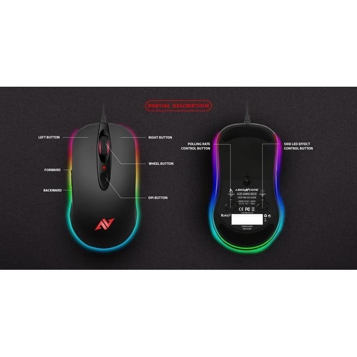 Jual Abkoncore A530 3325 Rgb Gaming Mouse Black | Shopee Indonesia