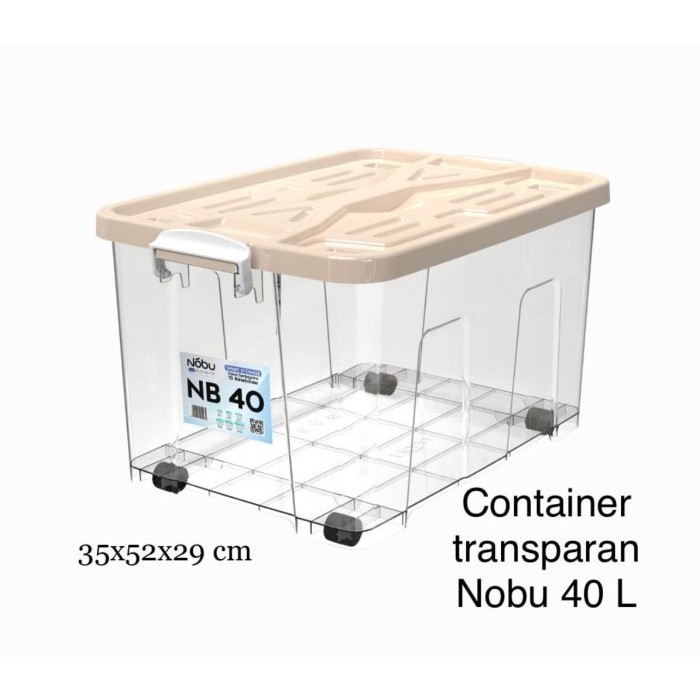 Jual Fansii - Kontainer Box Plastik Transparan Nobu 40 Liter + Roda ...