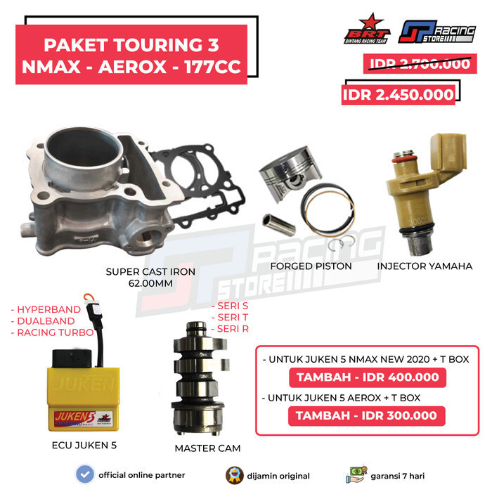Jual Brt Paket Touring 3 Nmax-Aerox Blok Piston-Master Cam-Injector ...
