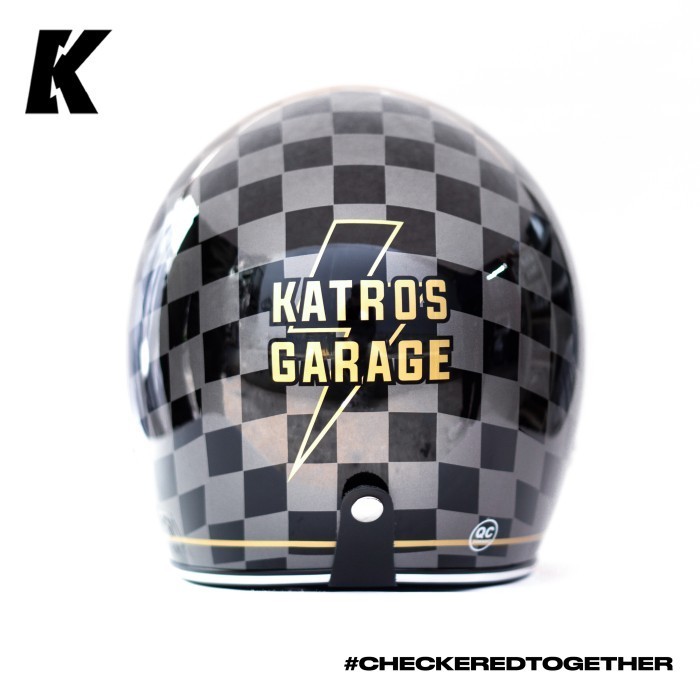 Jual Katros X Marzano - Checkered Motorcycle Helmet / Helm Motor ...
