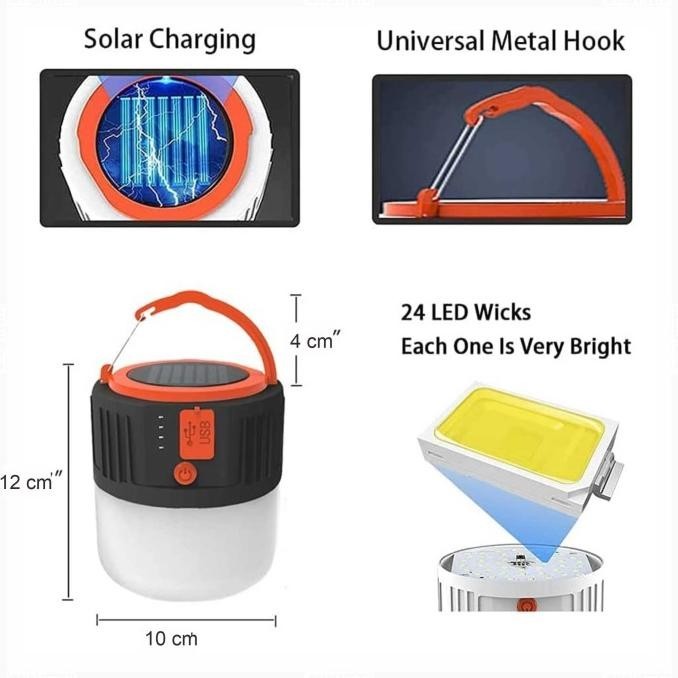 Jual Lampu Lentera Gantung Camping Tenda Darurat Emergency Solar Powerbank | Shopee Indonesia